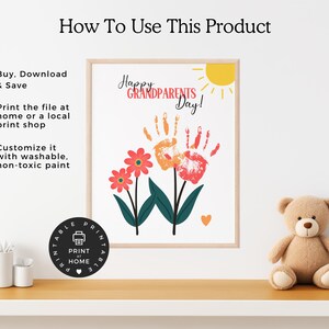 Grandparents Day Handprint Art, Custom Keepsake Gift From Grandkids ...