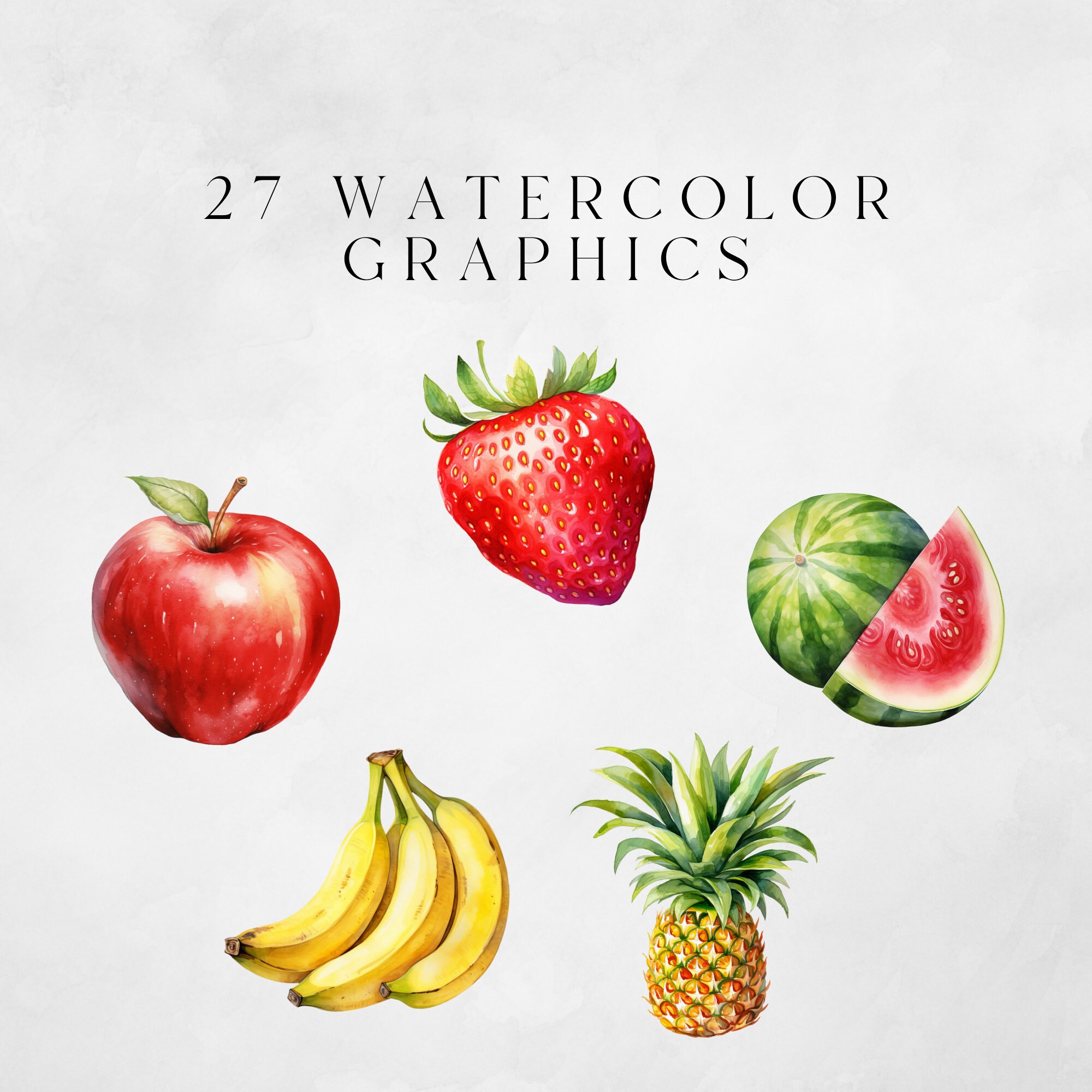 Fruits and Vegetables Clipart, Healthy Food Clip Art, Watercolor Fruits ...