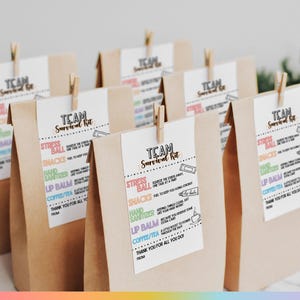 Team Survival Kit Tag, Staff Appreciation Gift Tags, Employee Thank You ...