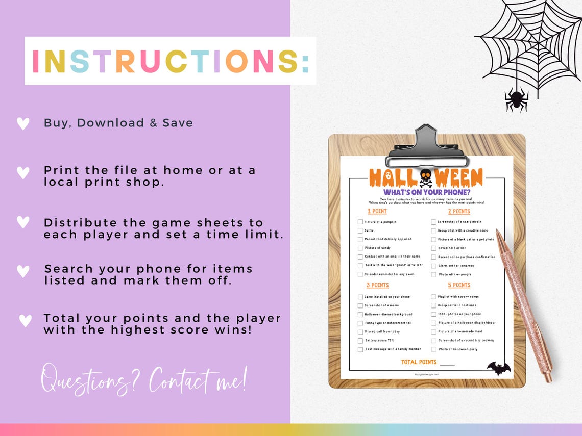 Halloween Whats on Your Phone Game, Printable Group Party Game, Phone ...