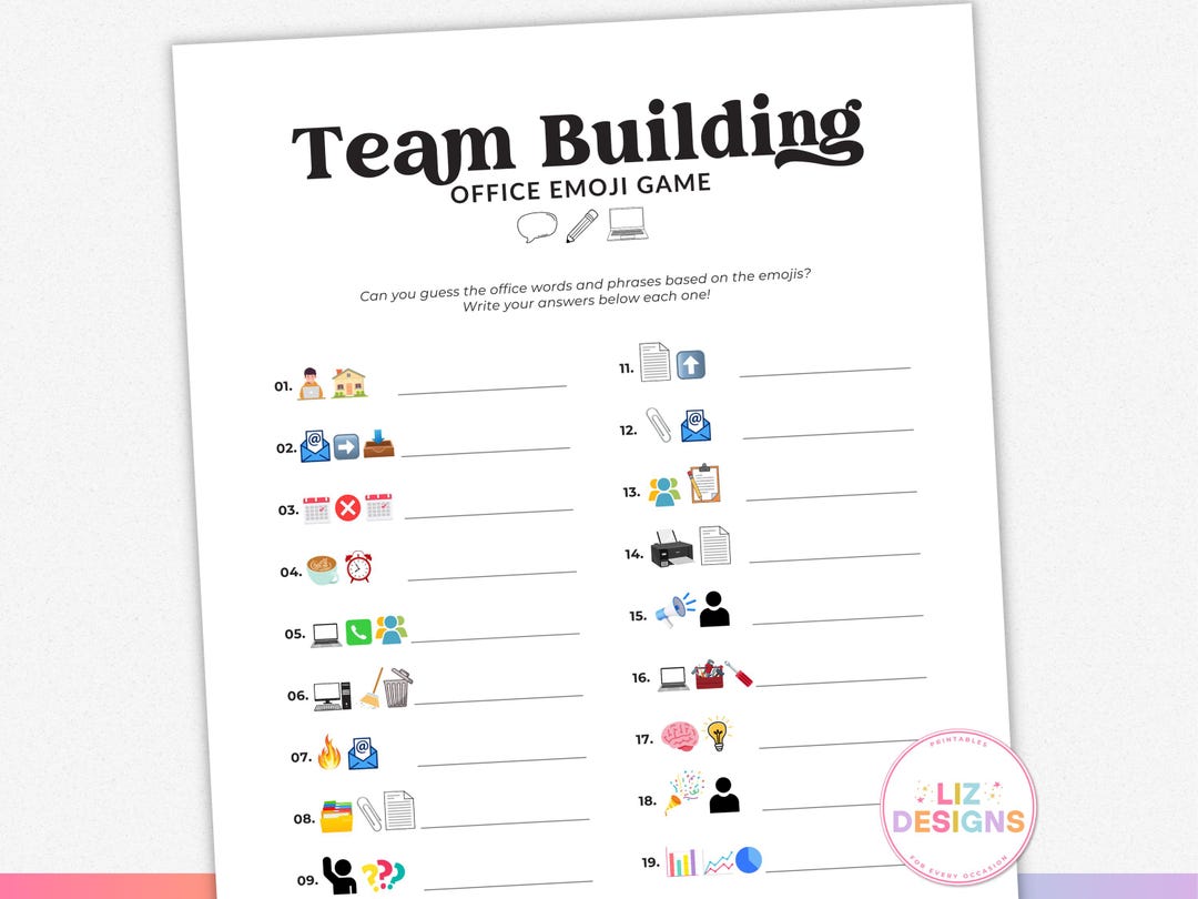 Office Team Building Emoji Game, Workplace Coworker Games, Staff ...