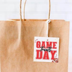 Football Game Day Treat Bag Favor Tags, Game Day Team Snacks, Touchdown ...