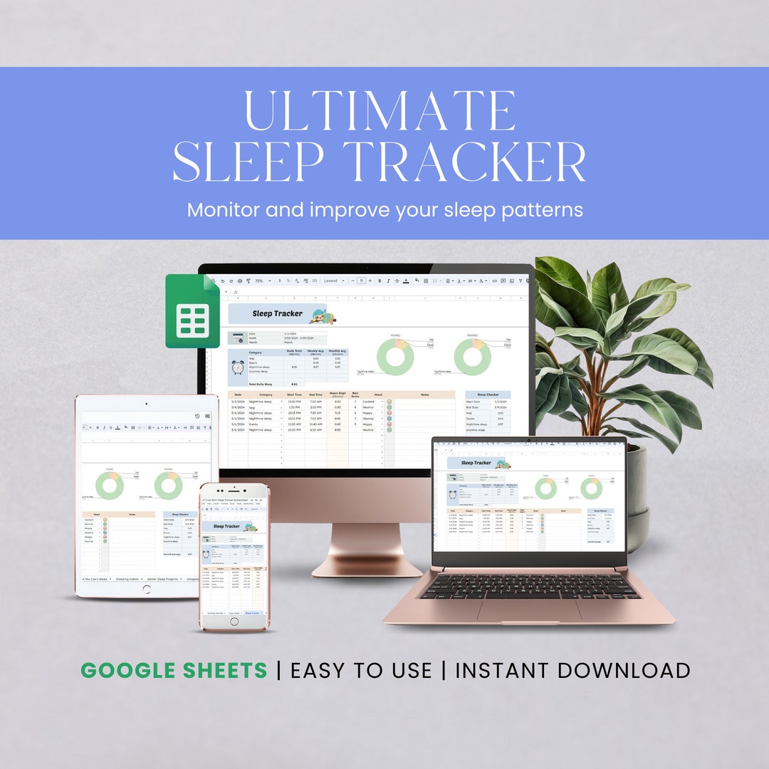Google Sheets Sleep Tracker, Sleep Journal, Mood & Emotions Tracker, Digital Sleep Log, Daily ...
