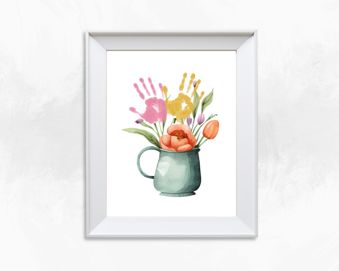 Spring Handprint Printable Keepsake, DIY Mother's Day Flower Craft ...