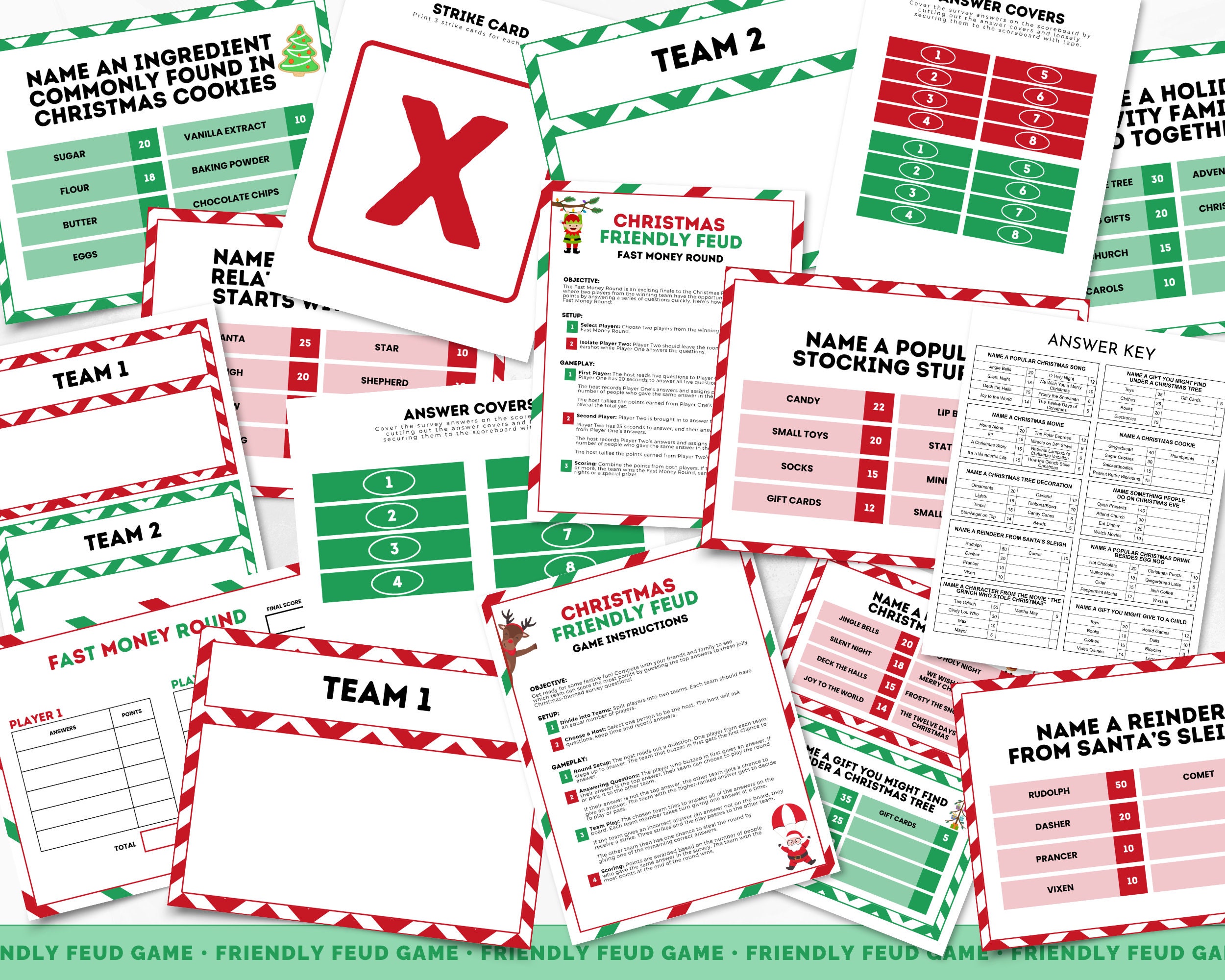 Christmas Friendly Feud Game, Christmas Day Family Game Night, Office ...