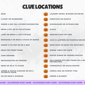 Halloween Indoor Scavenger Hunt Game for Kids and Teens, Fun Printable ...
