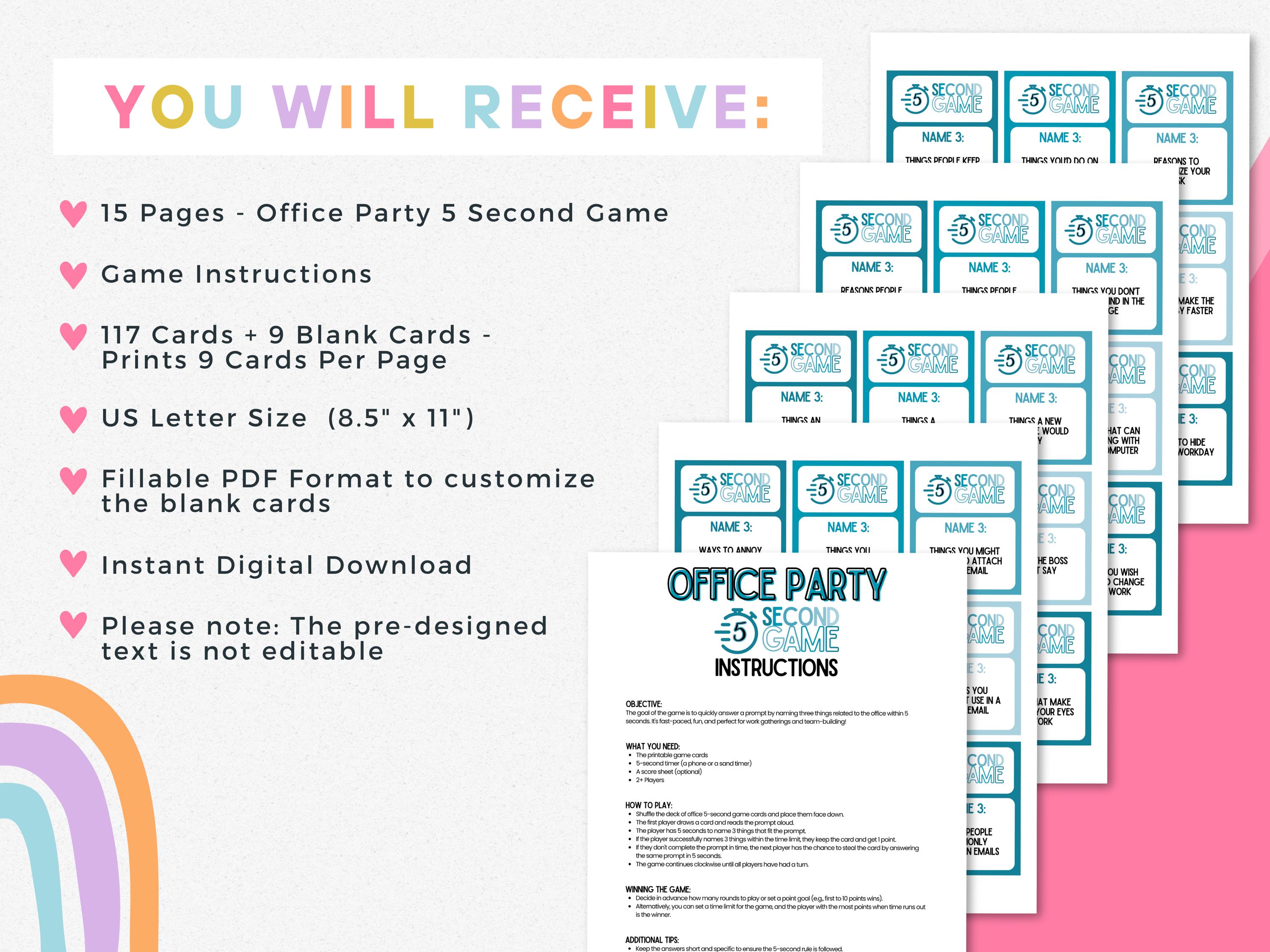 Office Party 5 Second Game, Icebreaker Activity, Work Team Building ...