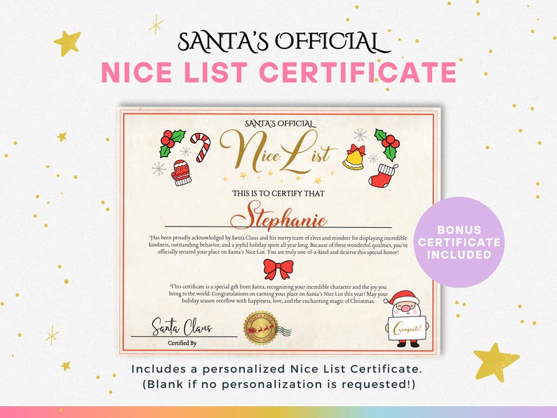 Personalized Letter From Santa Claus, Printable Christmas Letter, North ...