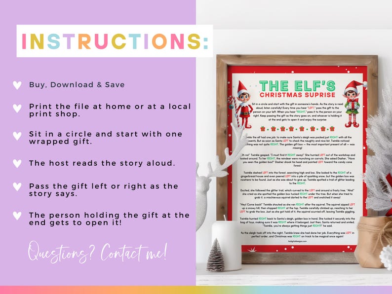 Christmas Left Right Game, Pass the Gift, Fun Holiday Gift Exchange ...