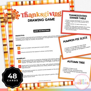 Thanksgiving Drawing Game, Printable Drawing Challenge, Office Party ...