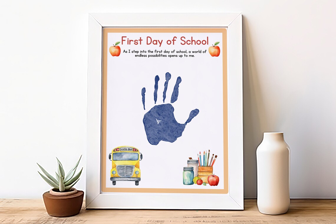 First Day of School Handprint Craft, Back to School Printable ...