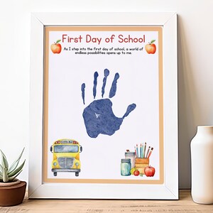 First Day of School Handprint Craft, Back to School Printable ...
