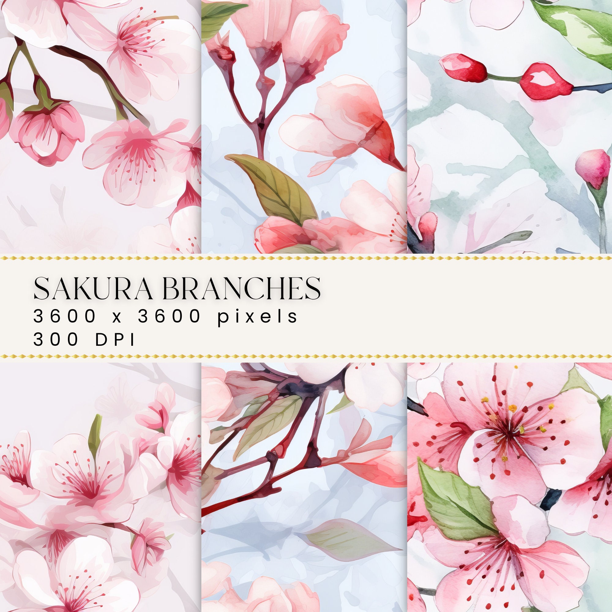 Sakura Digital Paper, Cherry Blossom Digital Papers, Printable ...