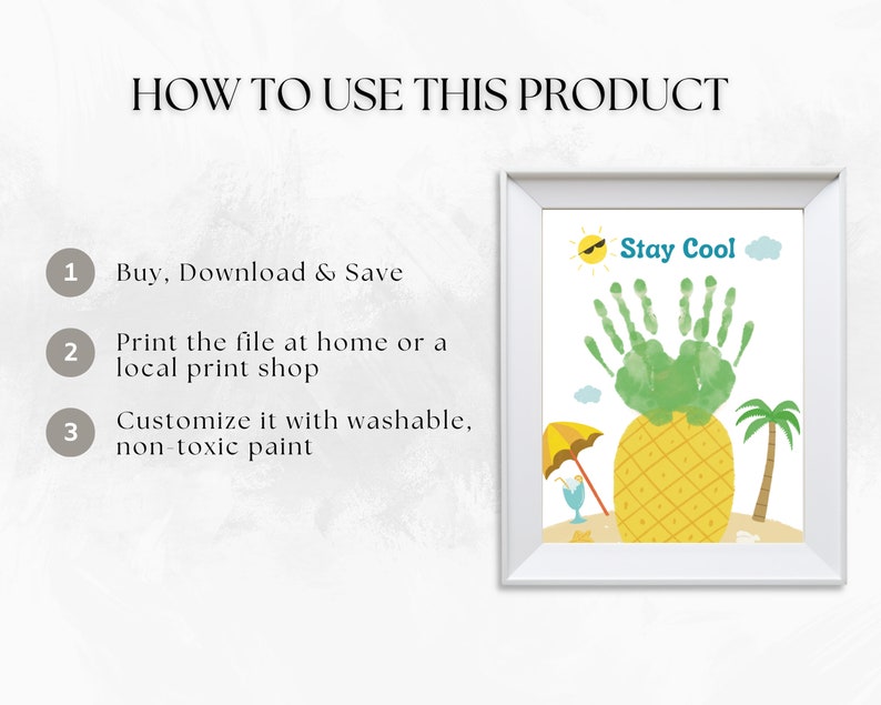 Summer Handprint Craft, Printable Templates, Summer Art for Kids ...