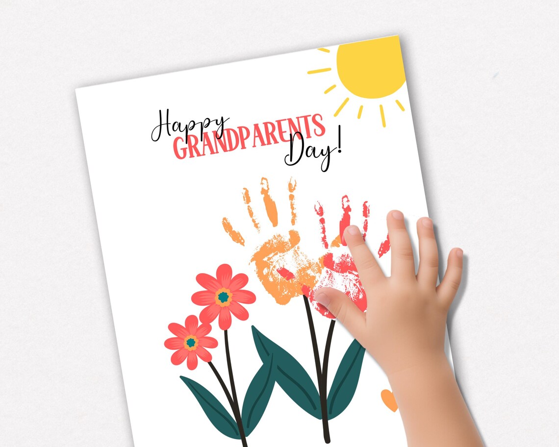 Grandparents Day Handprint Art, Custom Keepsake Gift From Grandkids ...