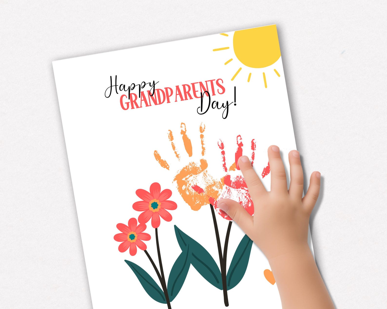 Grandparents Day Handprint Art, Custom Keepsake Gift From Grandkids ...