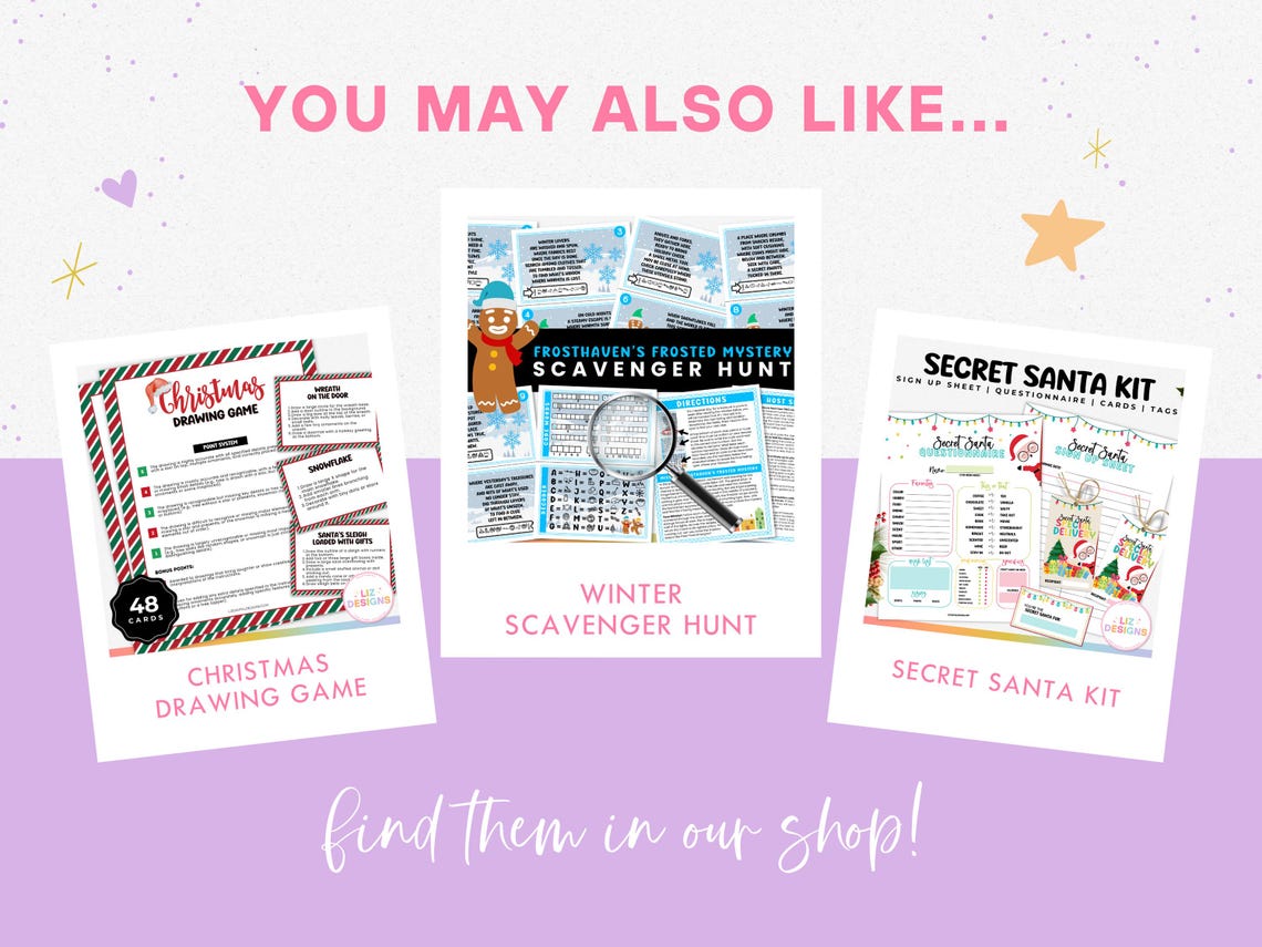 Christmas Advent Calendar With Fun Activities, Pink Printable Kids ...