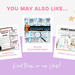 Christmas Advent Calendar With Fun Activities, Pink Printable Kids ...