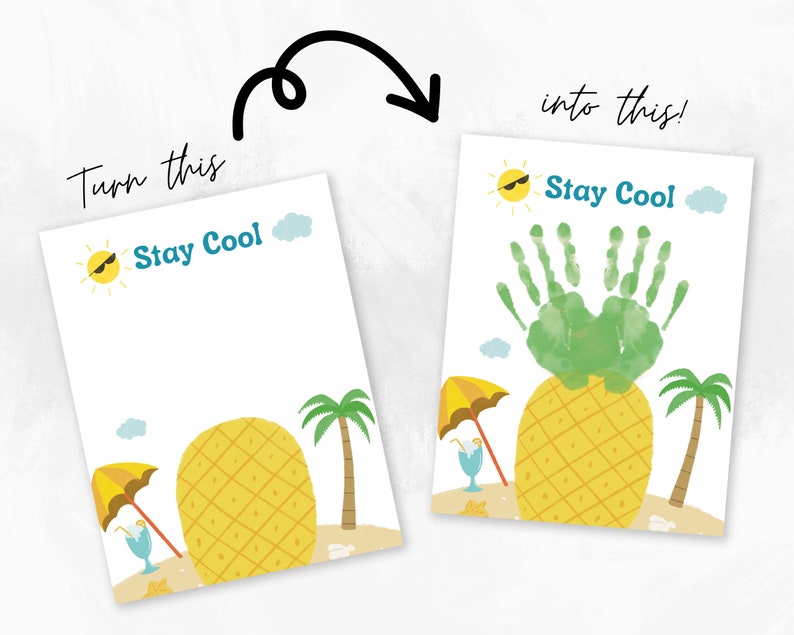 Summer Handprint Craft, Printable Templates, Summer Art for Kids ...