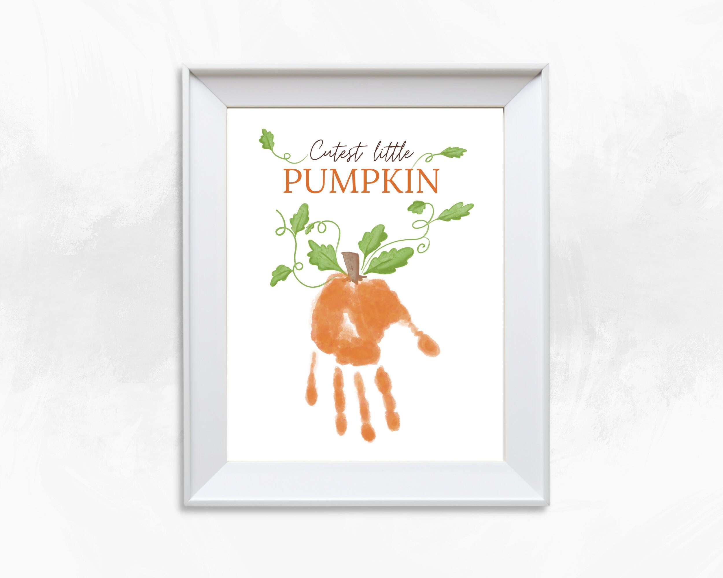 Fall Pumpkin Handprint Art Printable, Autumn Handprint Craft, Memory ...