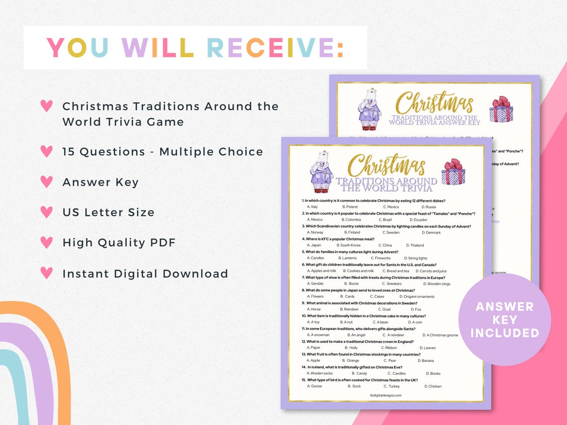 Christmas Traditions Around the World Trivia, Educational Trivia ...