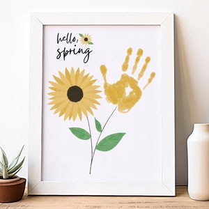 Hello Spring Handprint Craft for Kids, Keepsake Printables, Preschool ...