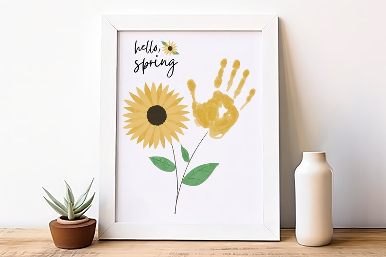 Hello Spring Handprint Craft for Kids, Keepsake Printables, Preschool ...