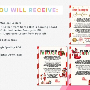 Christmas Santa and Elf Letter Set, Printable Arrival and Goodbye ...