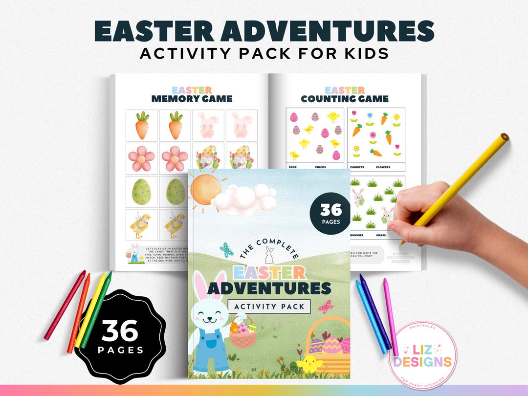Kids Easter Activity Pack Printable, Easter Busy Book, Coloring Pages ...