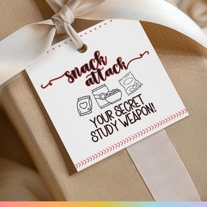 Student Finals Care Package, Printable Gift Tag for College Students ...