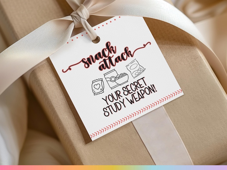 Student Finals Care Package, Printable Gift Tag for College Students ...