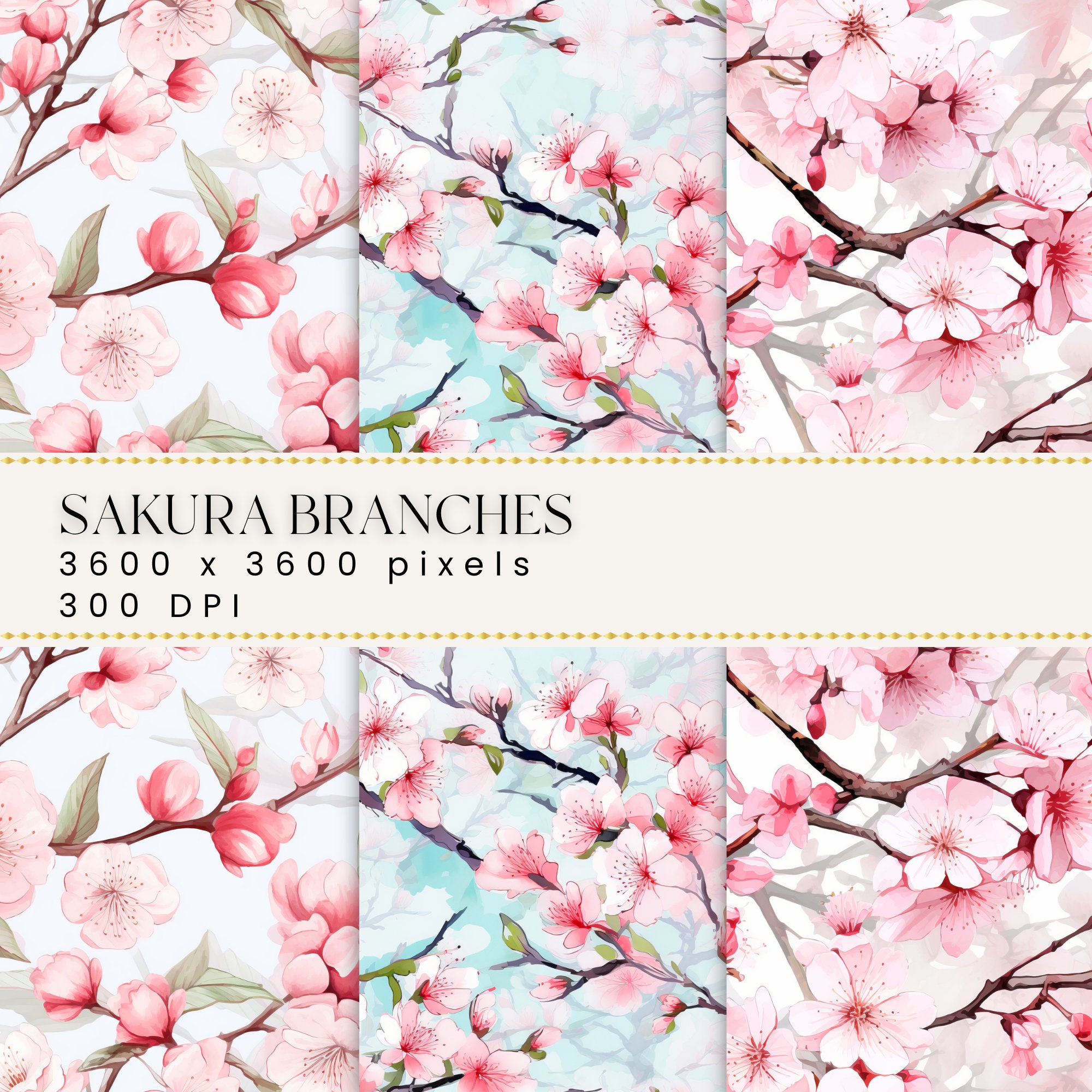 Sakura Digital Paper, Cherry Blossom Digital Papers, Printable ...