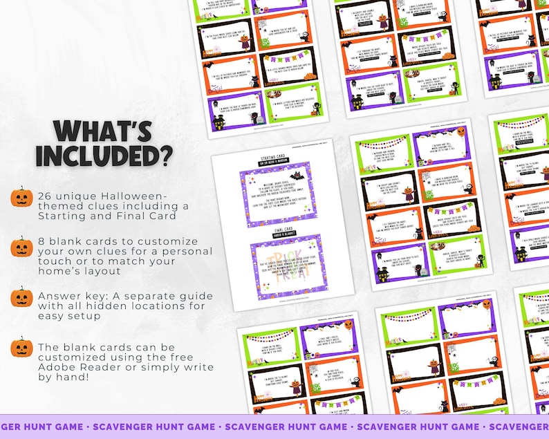 Halloween Indoor Scavenger Hunt Game for Kids and Teens, Fun Printable ...