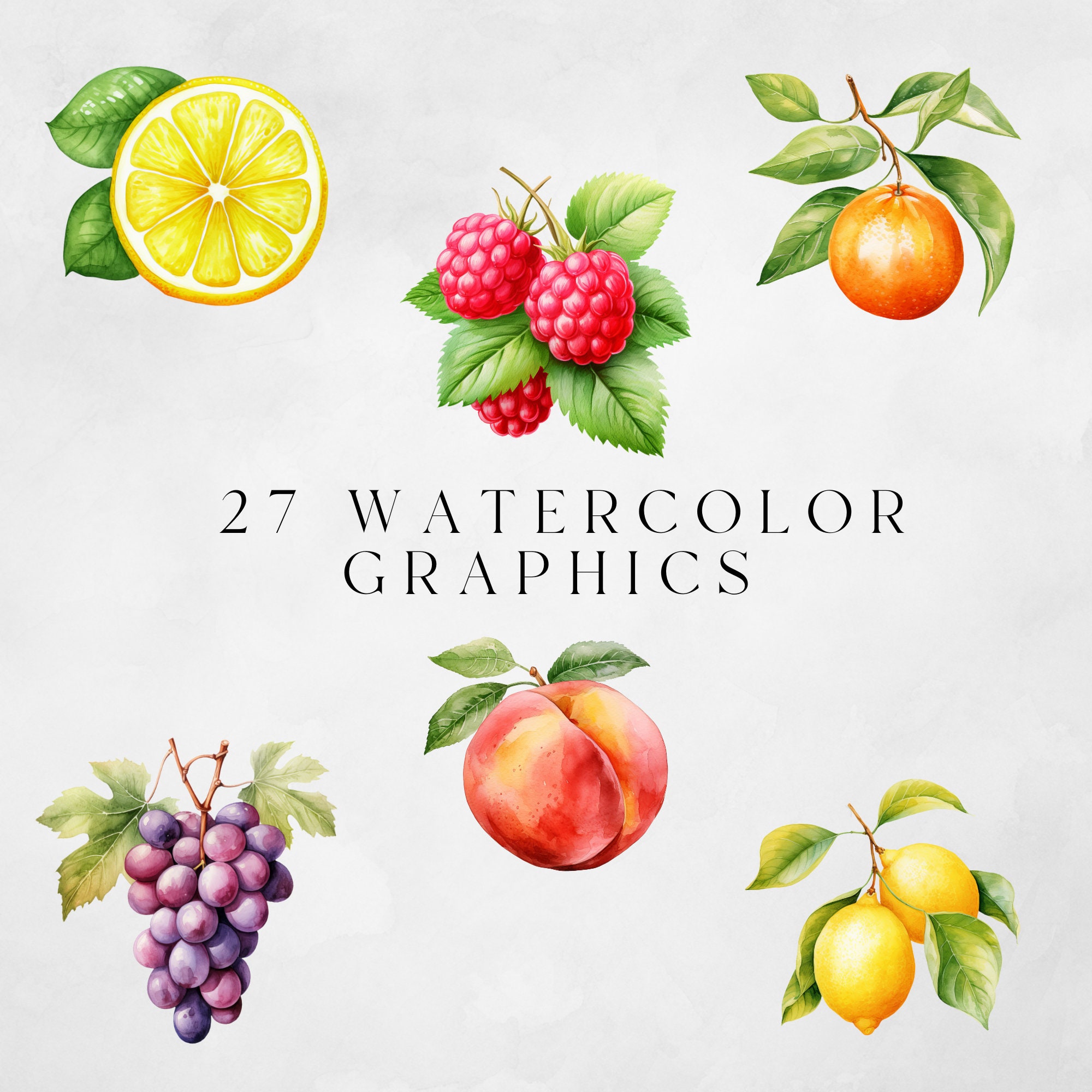Fruits and Vegetables Clipart, Healthy Food Clip Art, Watercolor Fruits ...