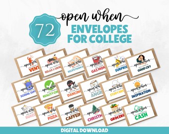 Open When Envelopes for College Students, Open When Letters Cards ...