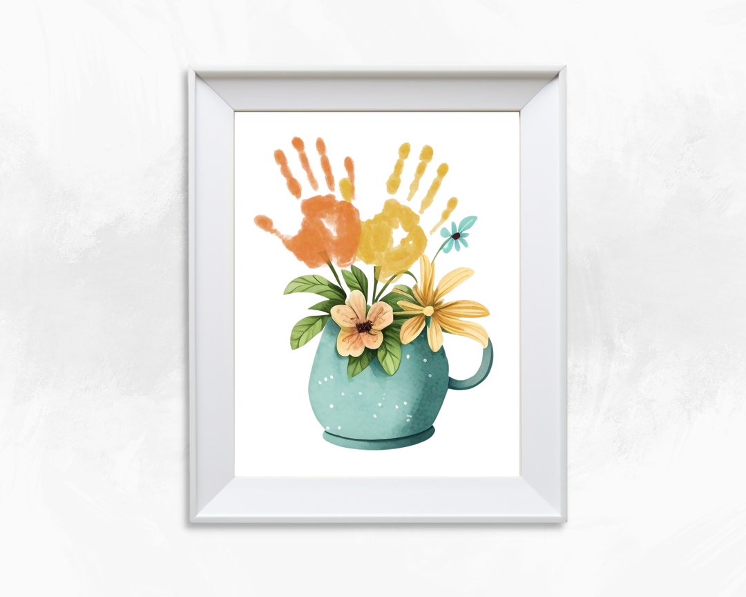 Spring Floral Handprint Art Craft, Mother's Day Birthday Activity, DIY ...