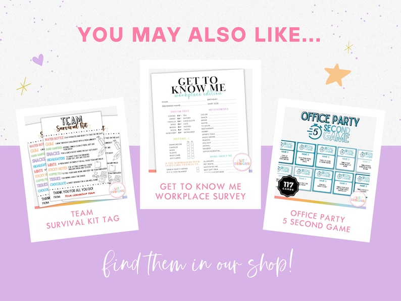 Staff Meeting Games, Office Party Game Bundle, Get to Know Me Staff ...