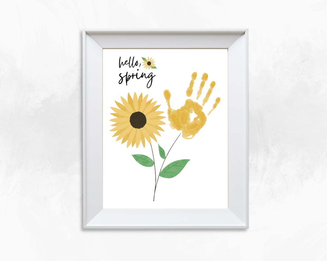 Hello Spring Handprint Craft for Kids, Keepsake Printables, Preschool ...