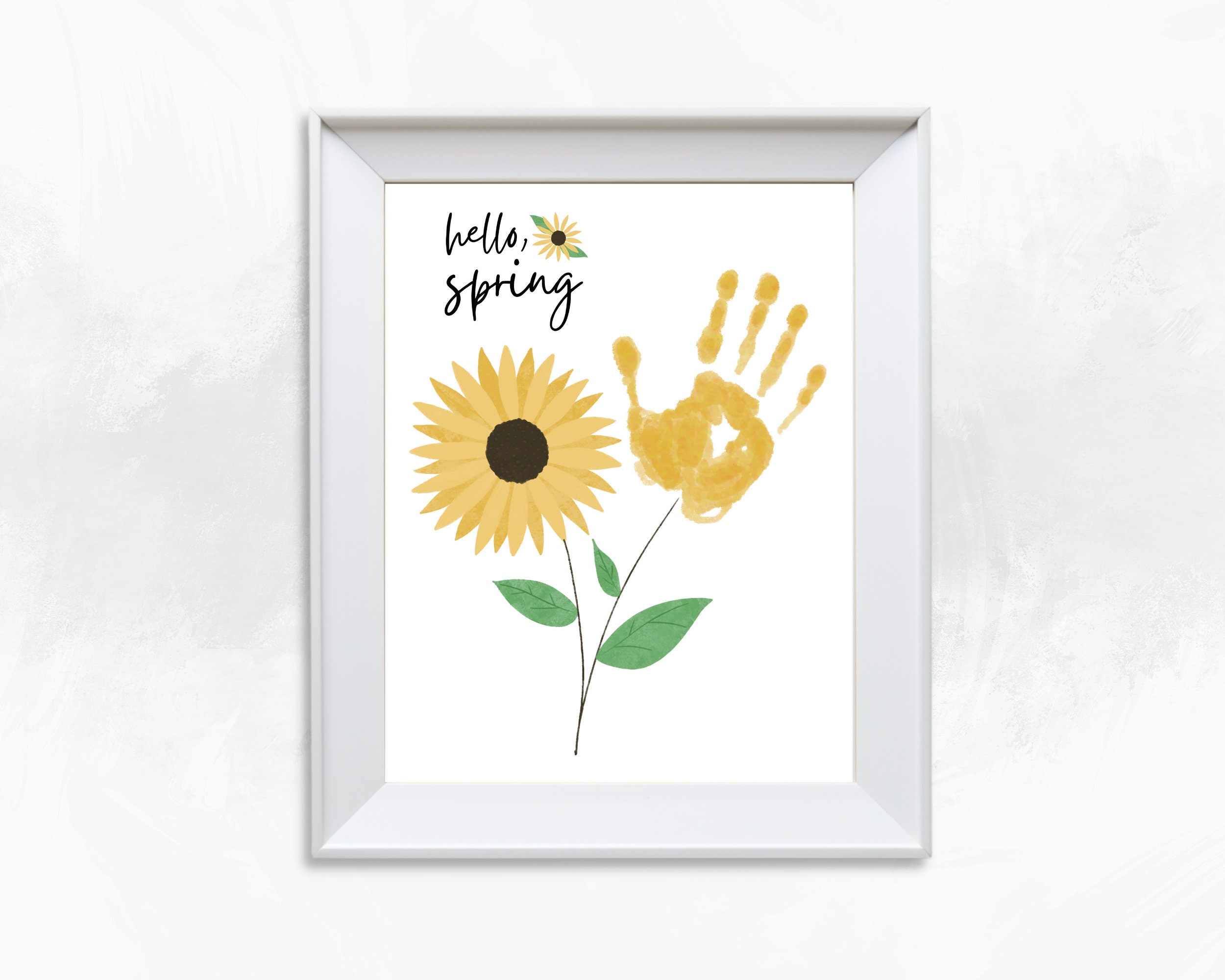 Hello Spring Handprint Craft for Kids, Keepsake Printables, Preschool ...