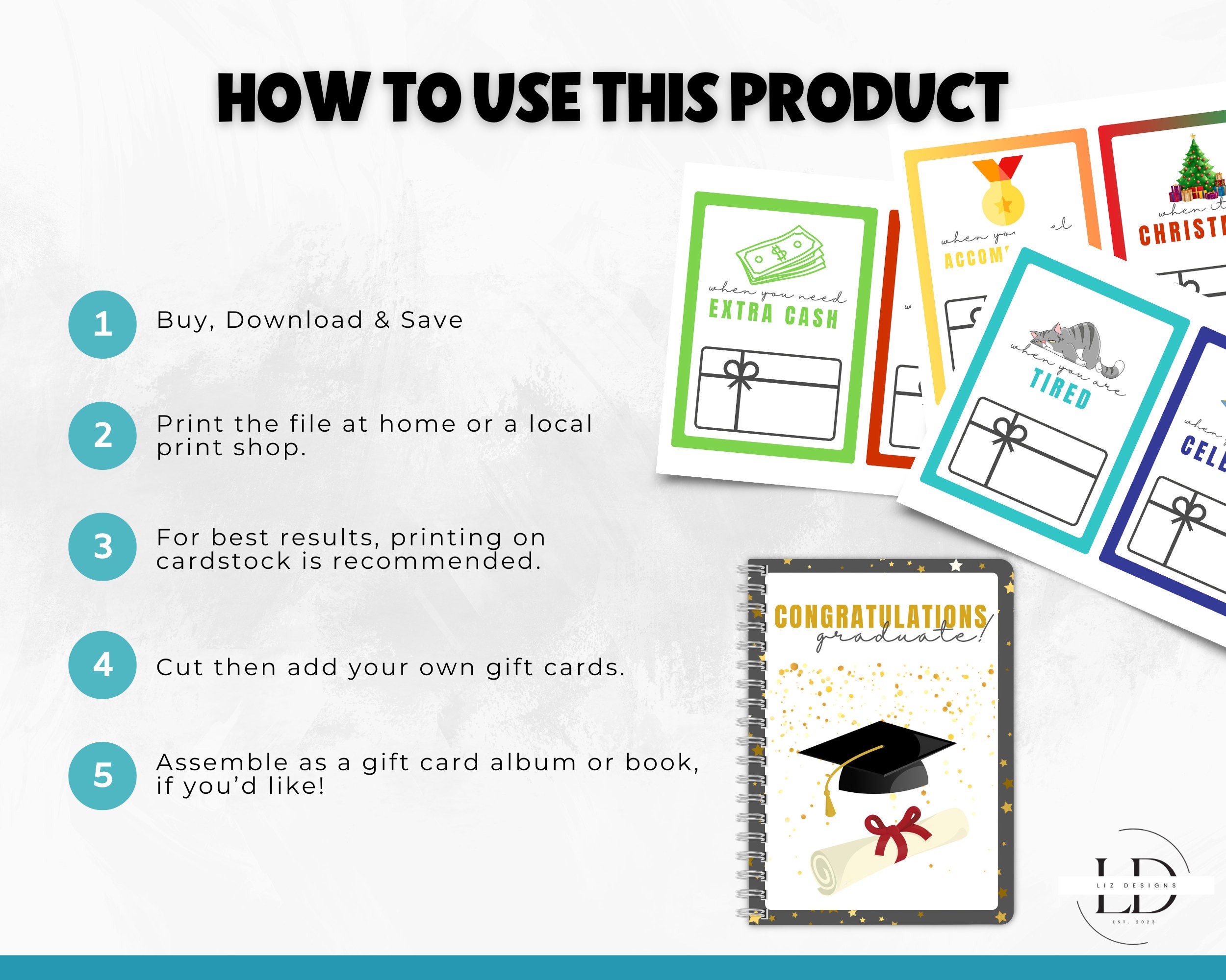 College Gift Card Book Printable, Gift for College Student, Graduation ...