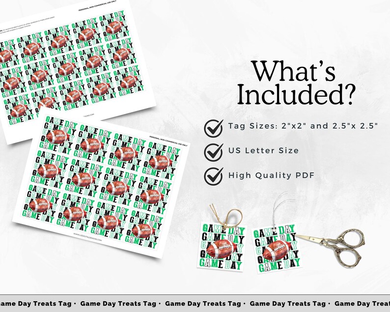 Printable Football Game Day Treat Tags, Game Day Snack Tags, Sport ...