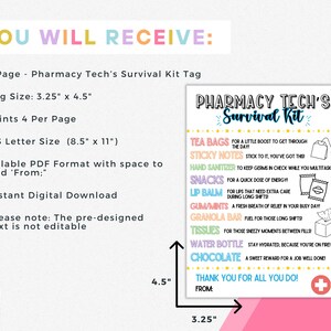 Printable Pharmacy Tech Survival Kit Tag, Gift for Pharmacy Week ...