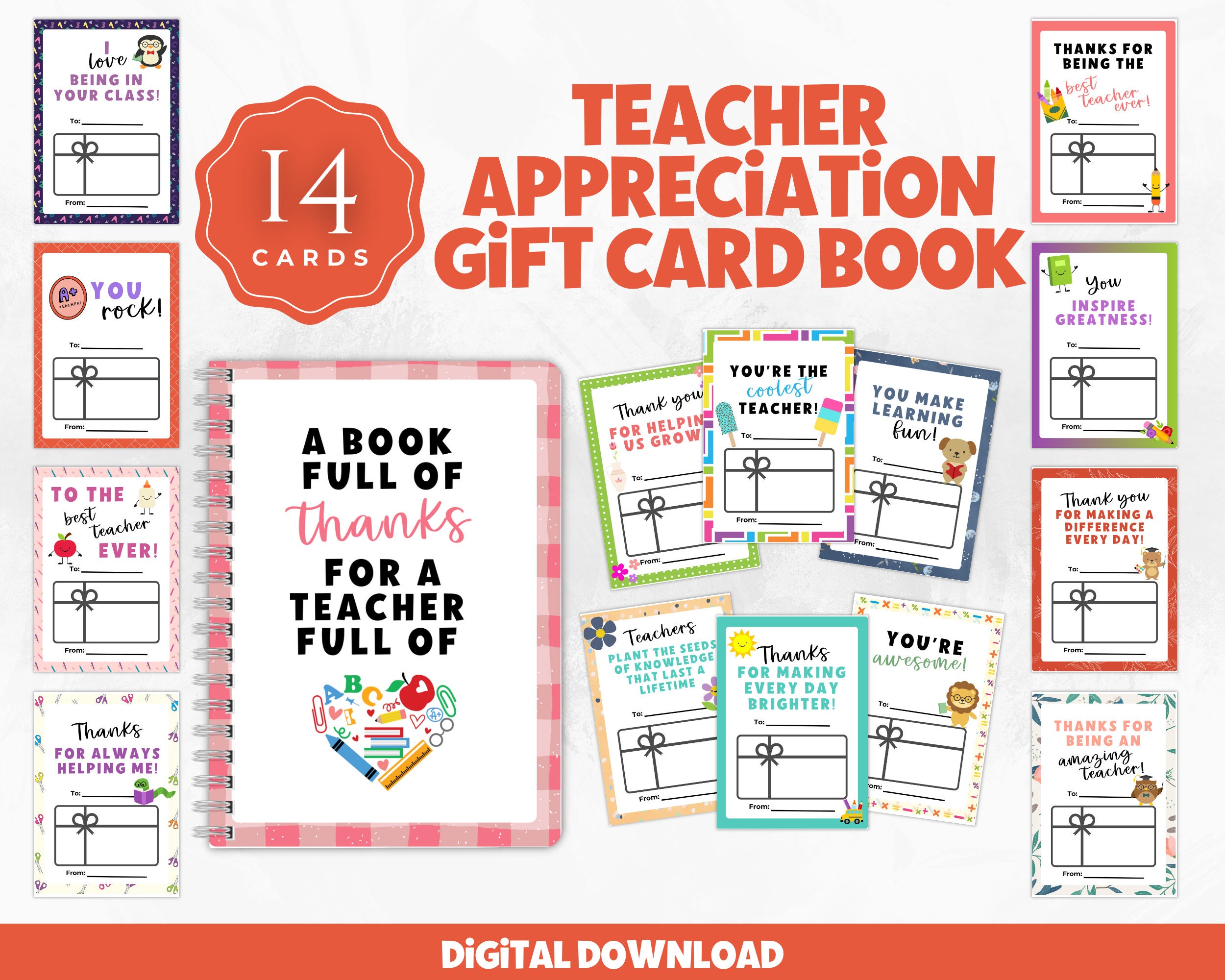 Teacher Appreciation Gift Card Holders, End of Year Teacher Gifts, Gift ...