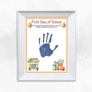 First Day of School Handprint Craft, Back to School Printable ...
