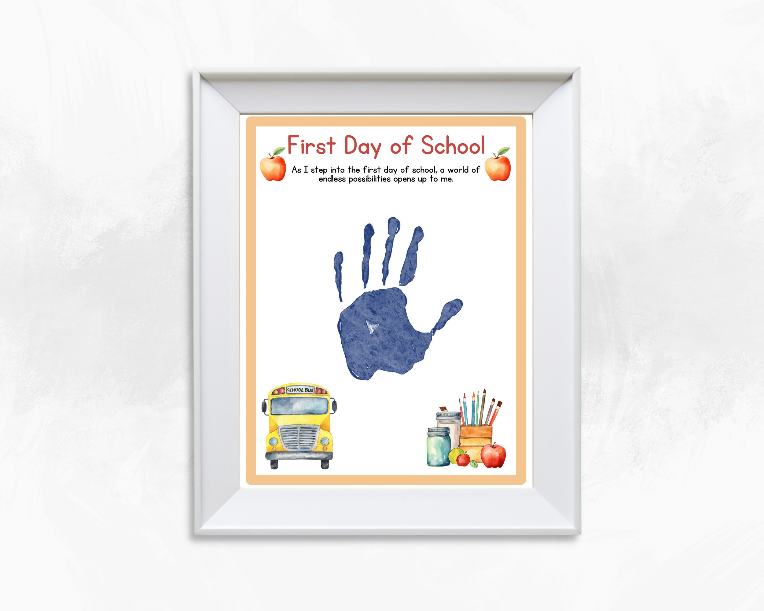First Day of School Handprint Craft, Back to School Printable ...