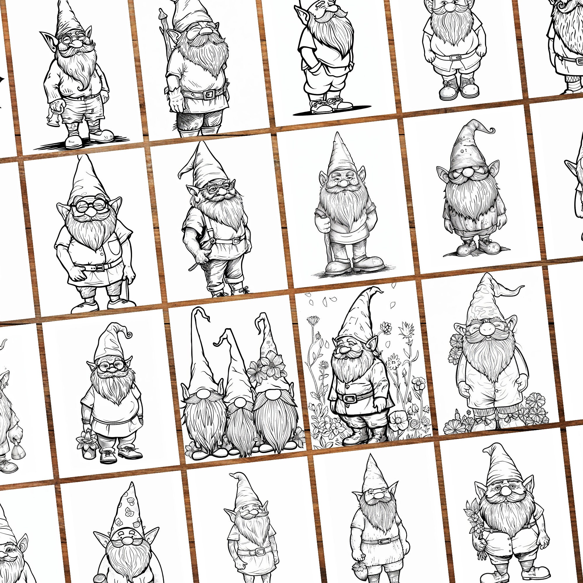 Cute Gnomes Fantasy Coloring Book for Kids and Adults, Spring Gnomes ...