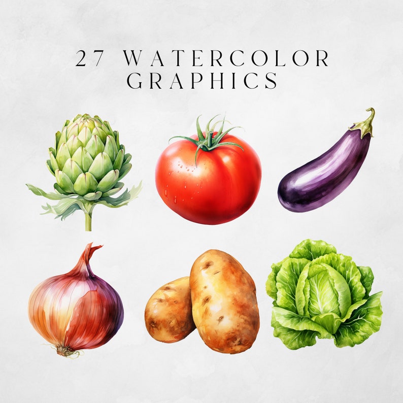 Fruits and Vegetables Clipart, Healthy Food Clip Art, Watercolor Fruits ...