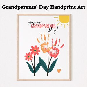 Grandparents Day Handprint Art, Custom Keepsake Gift From Grandkids ...
