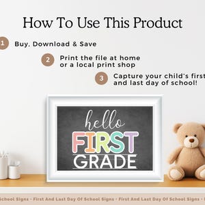 First Day of First Grade Chalkboard Signs, Last Day of School Sign ...