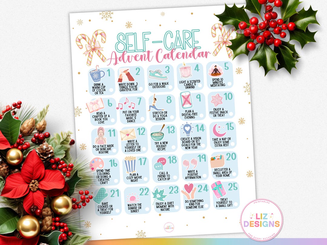 Self Care Advent Calendar Printable, Mindfulness Activities for ...